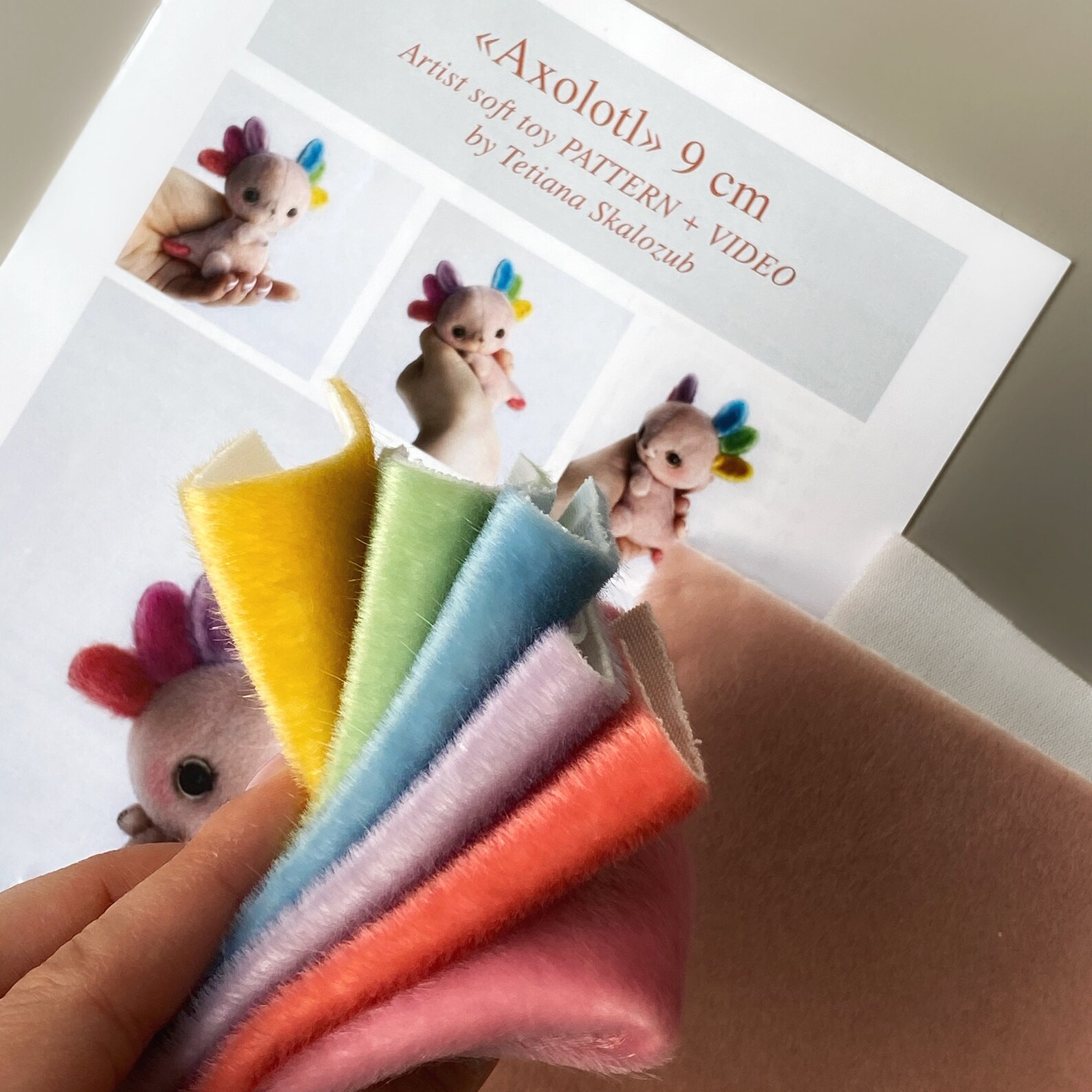 Axolotl Sewing KIT Printed Pattern, Stuffed Toy Axolotl , Dragon Like ...