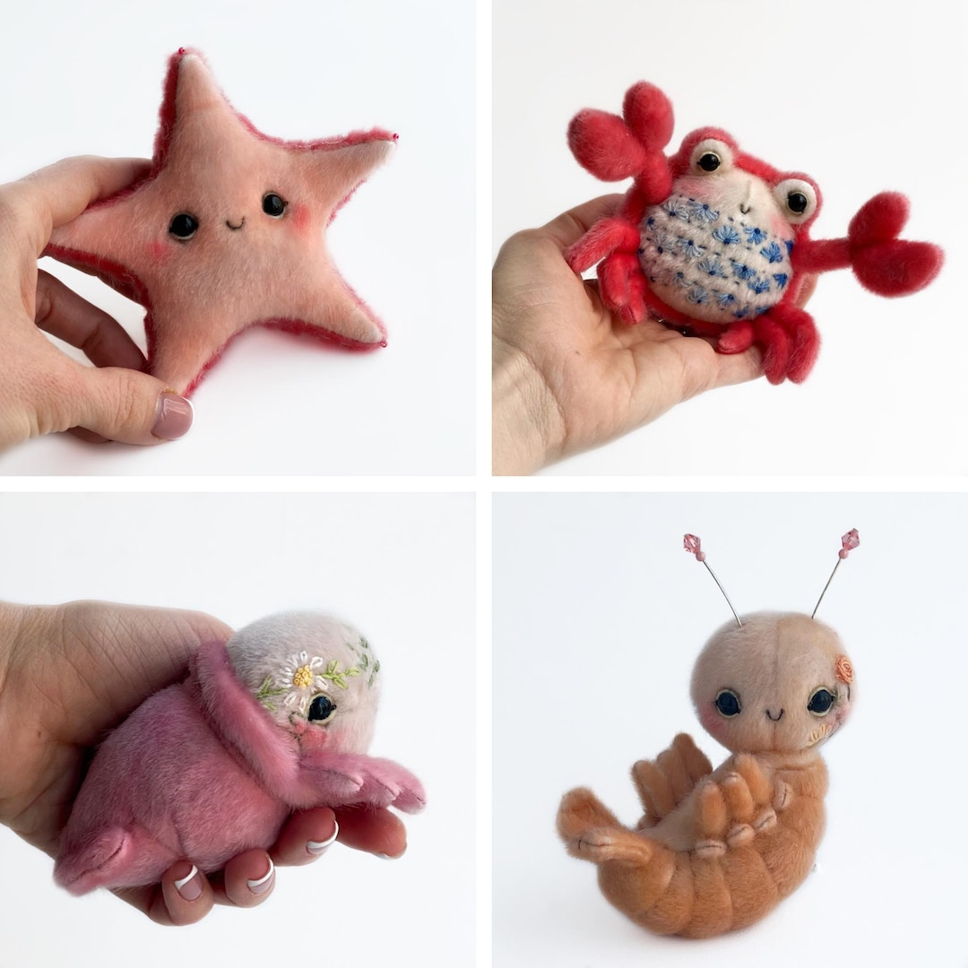 4 in 1 PATTERN Ocean Sea Animals 3 Sea Star Squid Crab Shrimp PDF ...