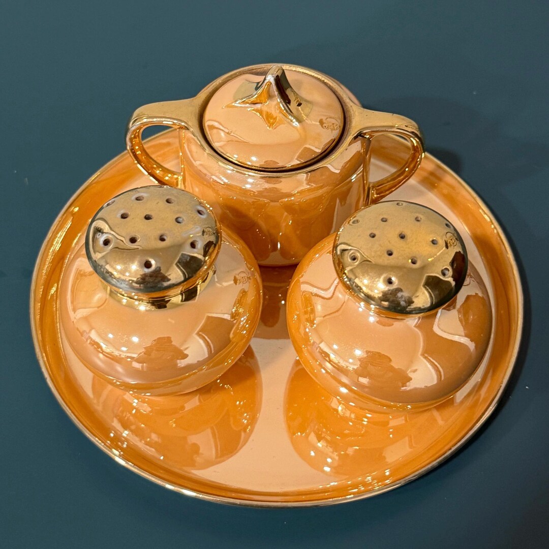 Vintage Stouffer Orange Lusterware 4-piece Condiment Set. - Etsy
