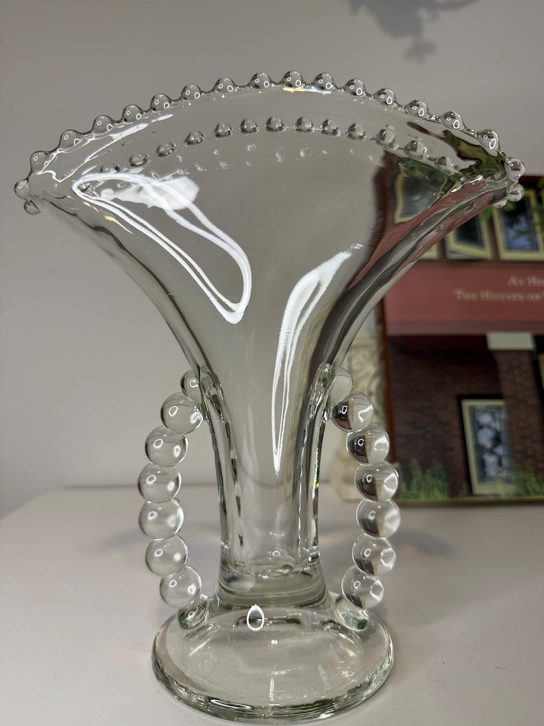 Vintage 8 1/4" Elegant CANDLEWICK Imperial Glass Clear Two Handled Fan ...