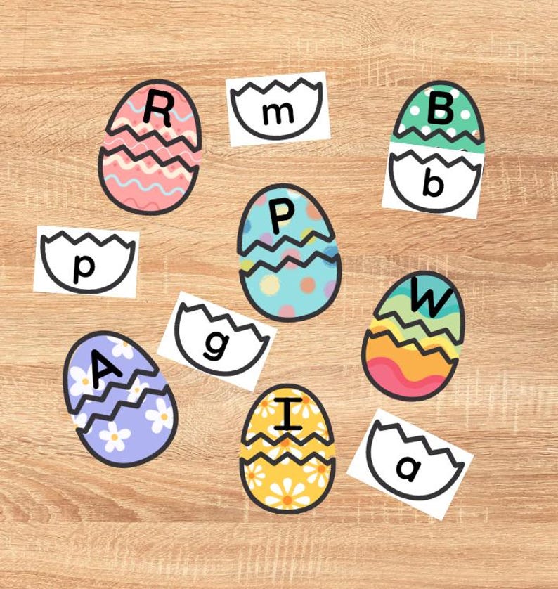 Kindergarten EASTER EGG Literacy Center | Lowercase and Uppercase ...