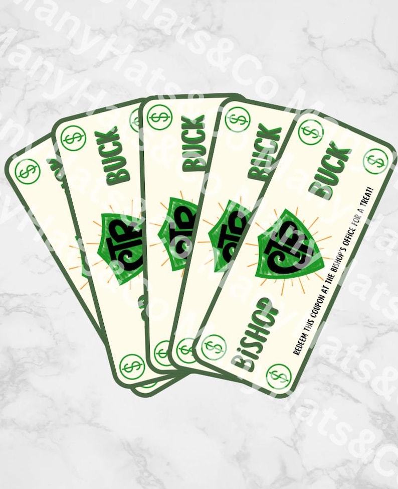 Bishop Bucks | LDS Primary Reward Coupon - Etsy