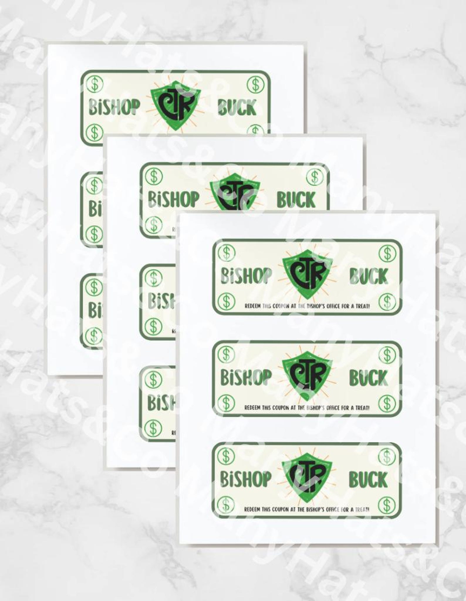 Bishop Bucks | LDS Primary Reward Coupon - Etsy