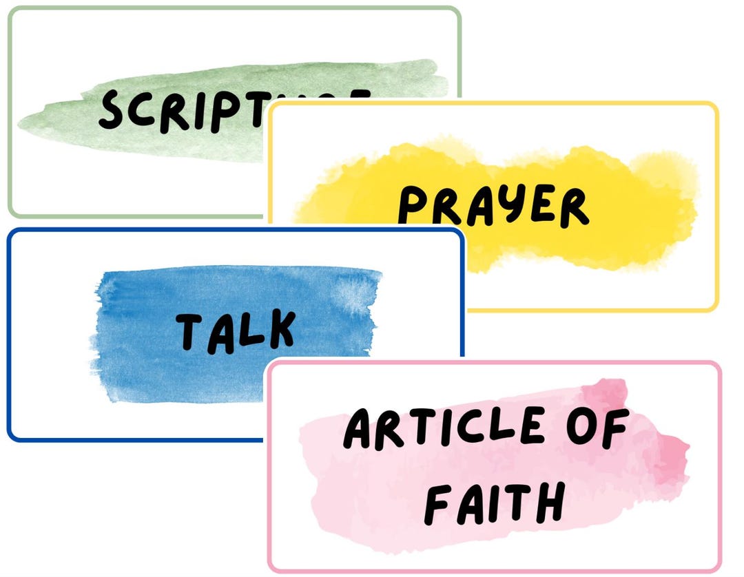 LDS Primary Assignment Seat Signs Watercolor | Sunday Helpers - Etsy