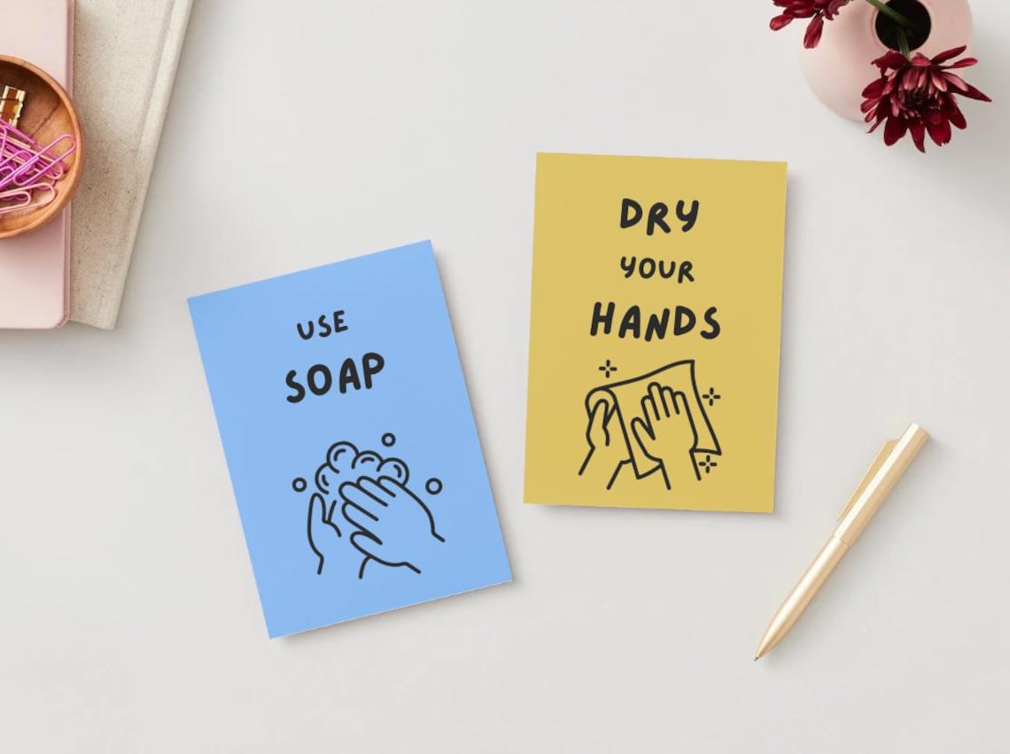 School Bathroom Rules Poster Set: Kids Restroom Decor (digital Download ...