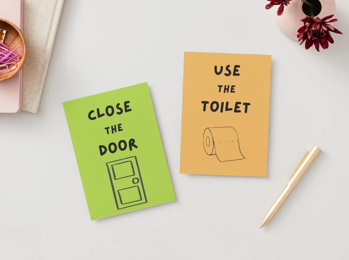 School Bathroom Rules Poster Set: Kids Restroom Decor (digital Download ...