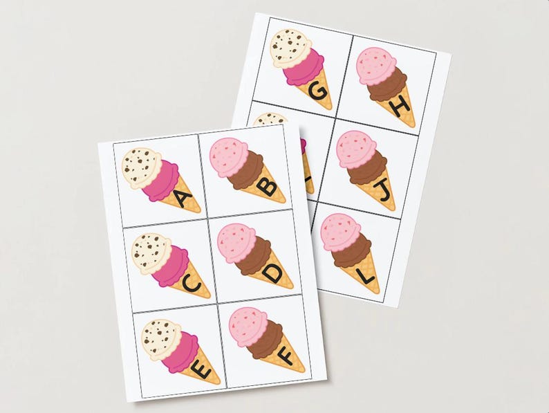 Kindergarten ICE CREAM Literacy Center | Lowercase and Uppercase ...