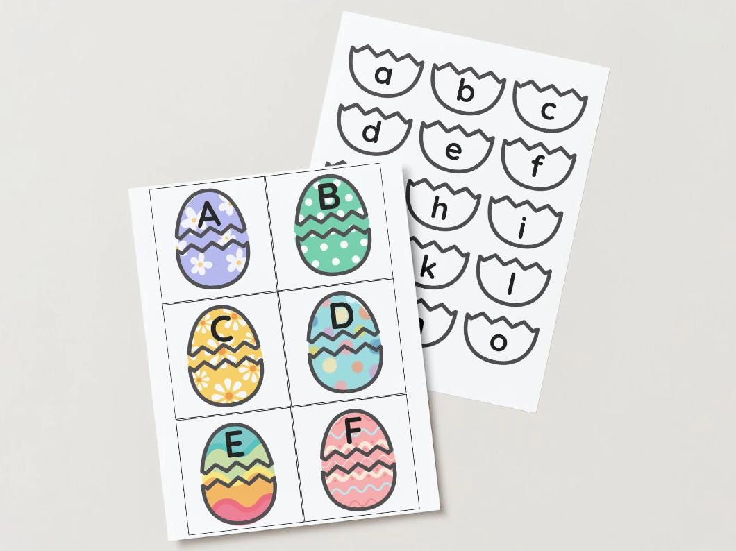 Kindergarten EASTER EGG Literacy Center | Lowercase and Uppercase ...