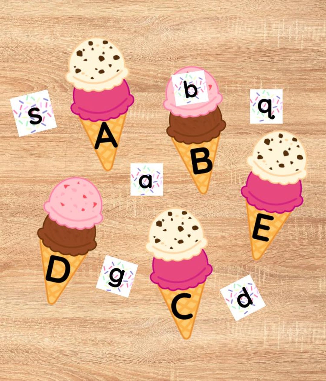 Kindergarten ICE CREAM Literacy Center | Lowercase and Uppercase ...