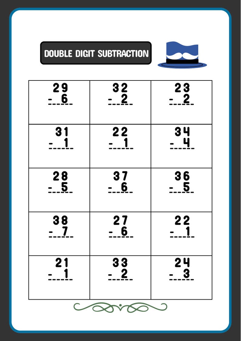 Father's Day Subtraction Worksheets 15 Printable Math Worksheets for ...
