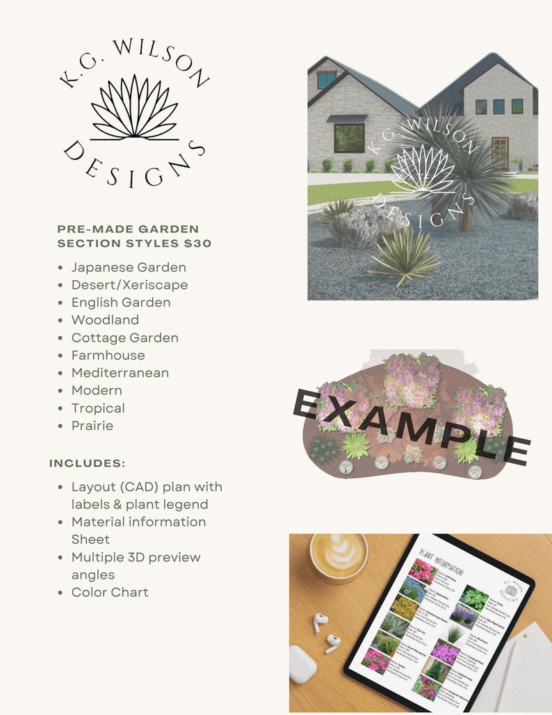 Small Shade Garden Pre-made Template With Japanese Maple - Etsy