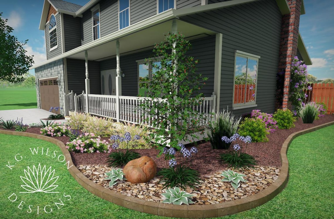 Pre-made Traditional/cottage Style Flower Bed Design - Etsy