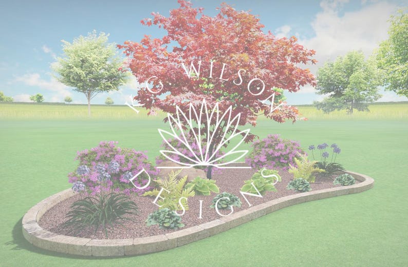Small Shade Garden Pre-made Template With Japanese Maple - Etsy