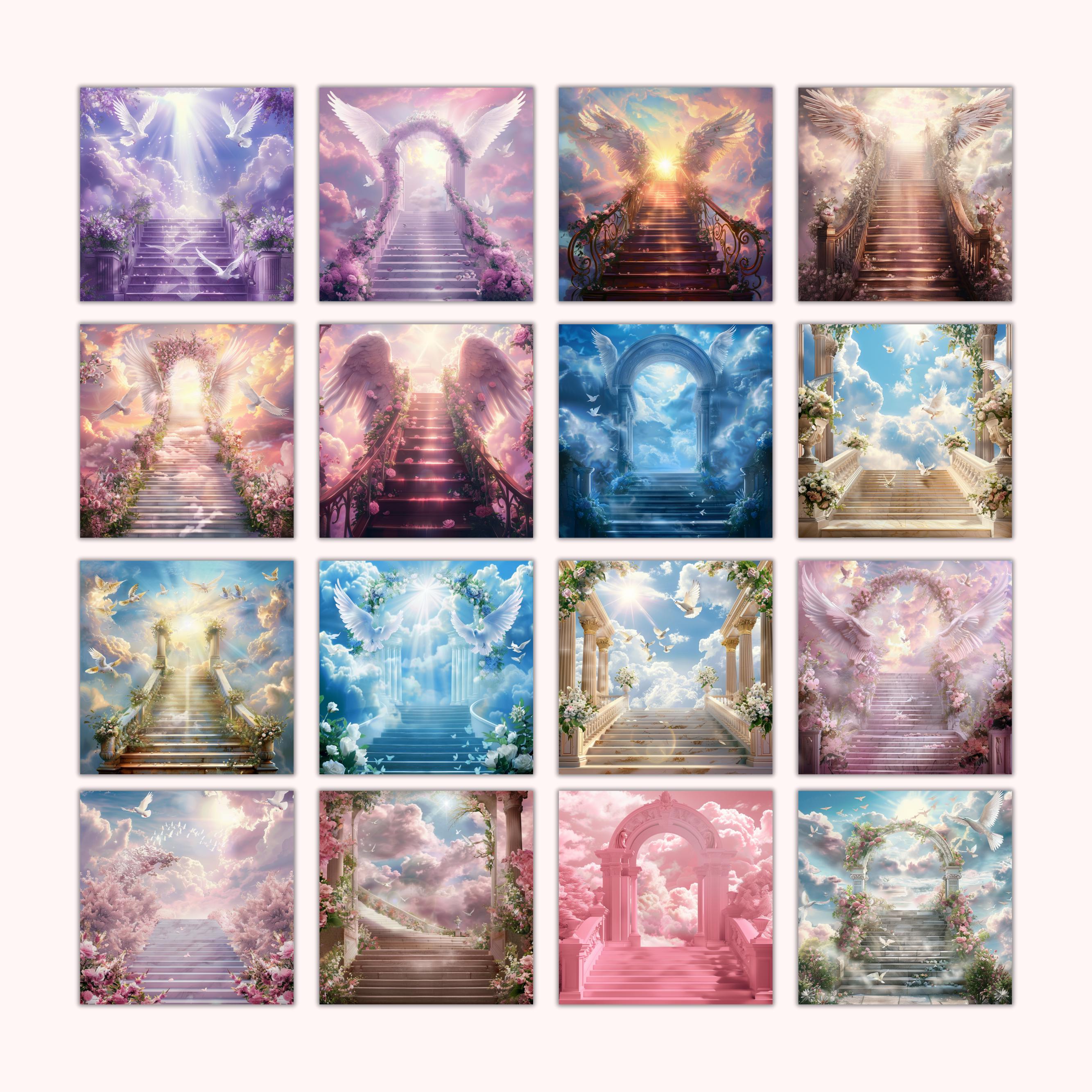 30+ Heavenly Staircase Backdrop & Angel Wings, Floral Heaven ...