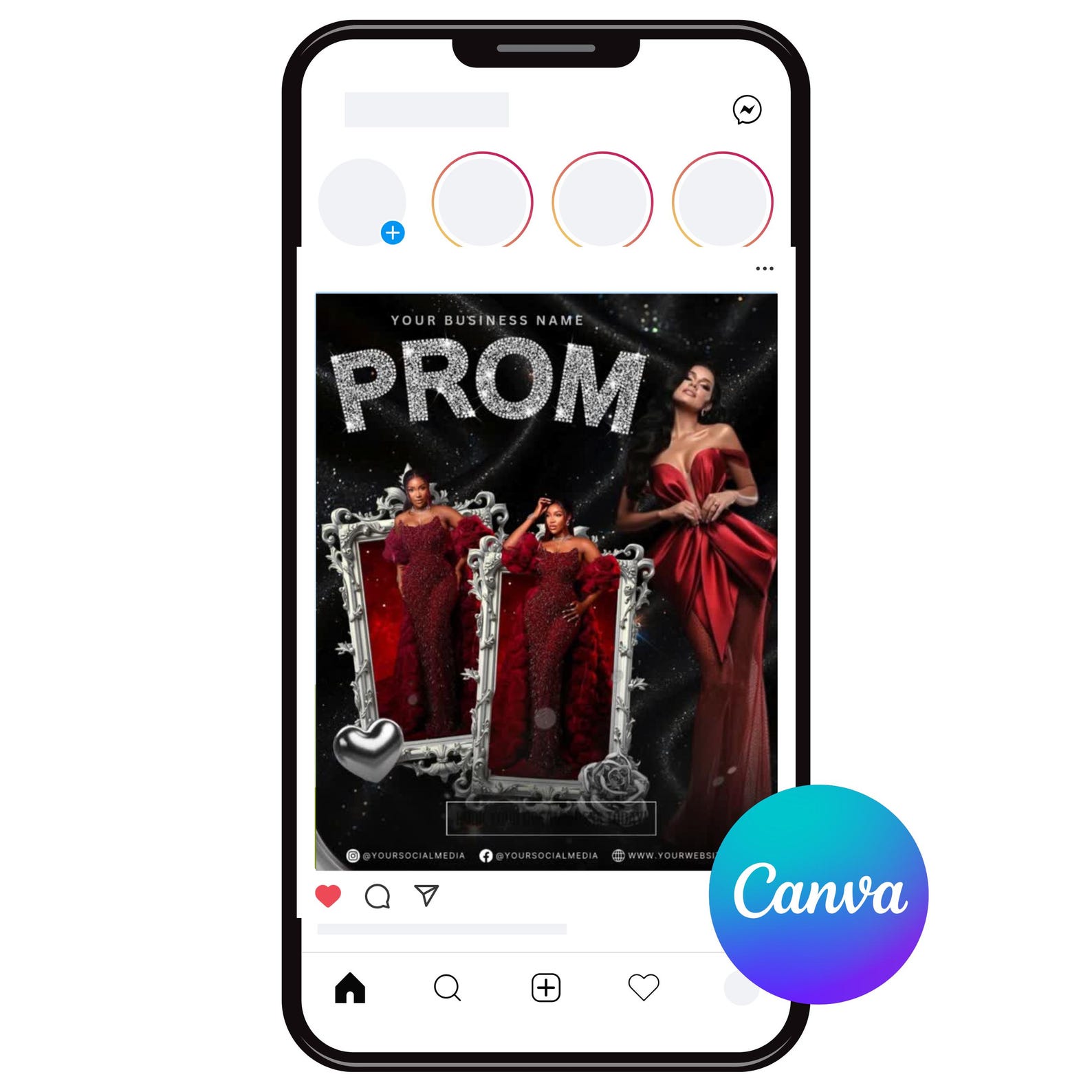 Elegant Prom Dress Flyer Template, Dress Flyer for Prom Send Off ...