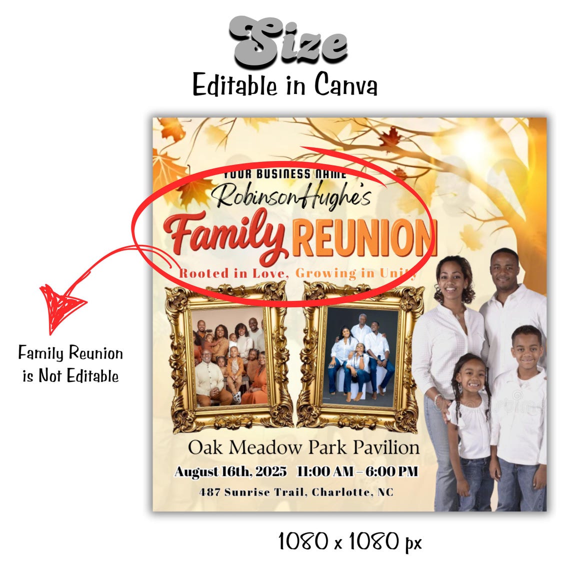 Family Reunion Flyer, Family Reunion Announcement Flyer, Editable ...