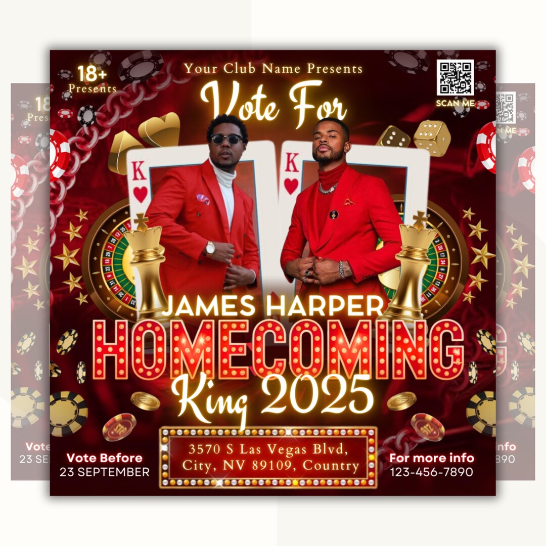 Vote Homecoming King Flyer, Homecoming Flyer, Campaign Flyer, Casino ...