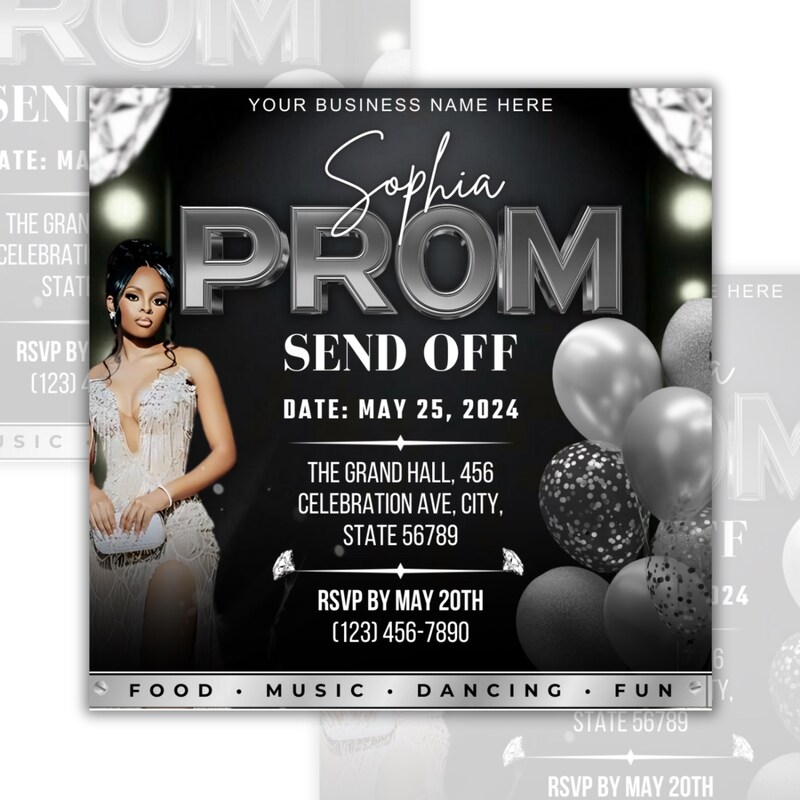 Prom Poster Templates - Etsy