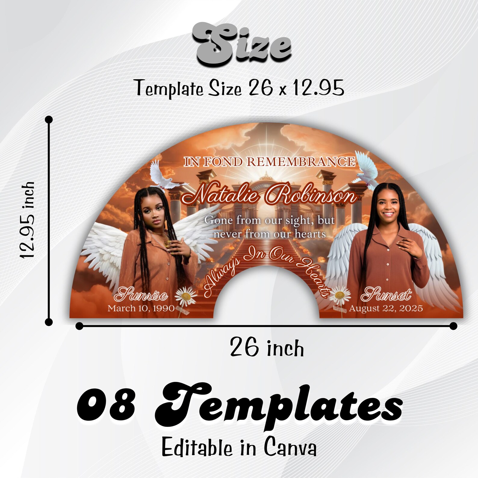In Loving Memory Clack Fan Canva Design Template, Memorial Clack Fan ...