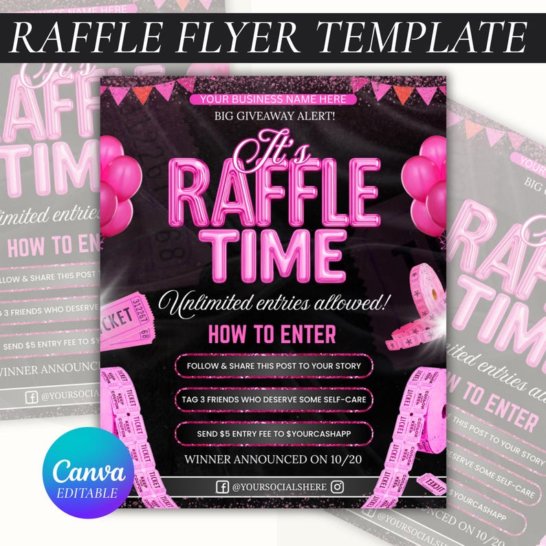 Editable Raffle Flyer Template for Giveaways & Contests | DIY Beauty ...