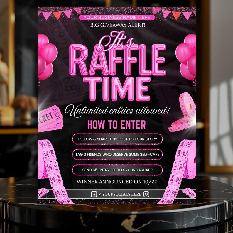 Editable Raffle Flyer Template for Giveaways & Contests | DIY Beauty ...