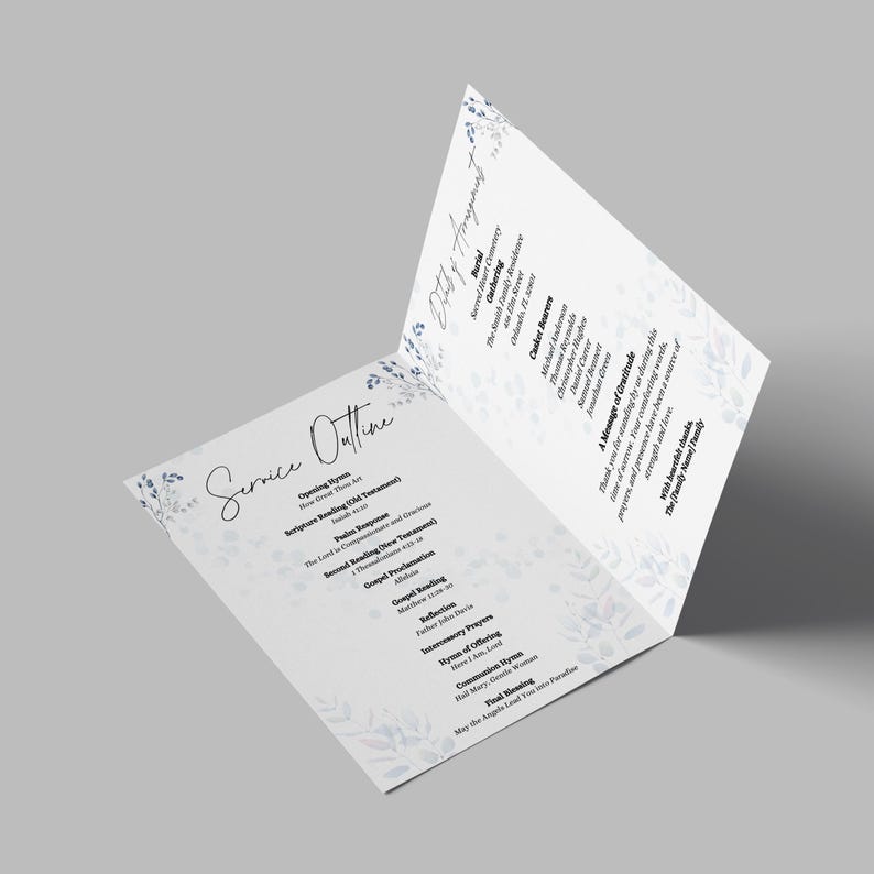 Editable Funeral Program Template, Modern Magazine Style Memorial ...