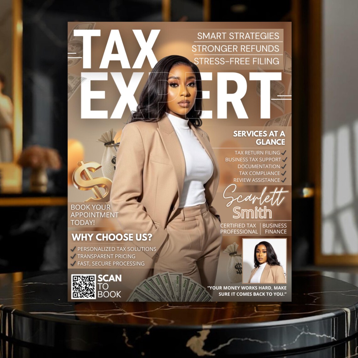 Magazine Flyer for Tax Season, Modern Tax Prep Flyer, Editable Tax ...