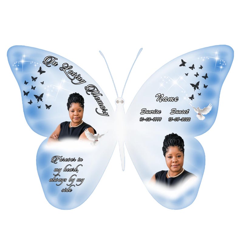 25 Memorial Butterfly Pin Template, Canva Editable Memorial Butterfly ...