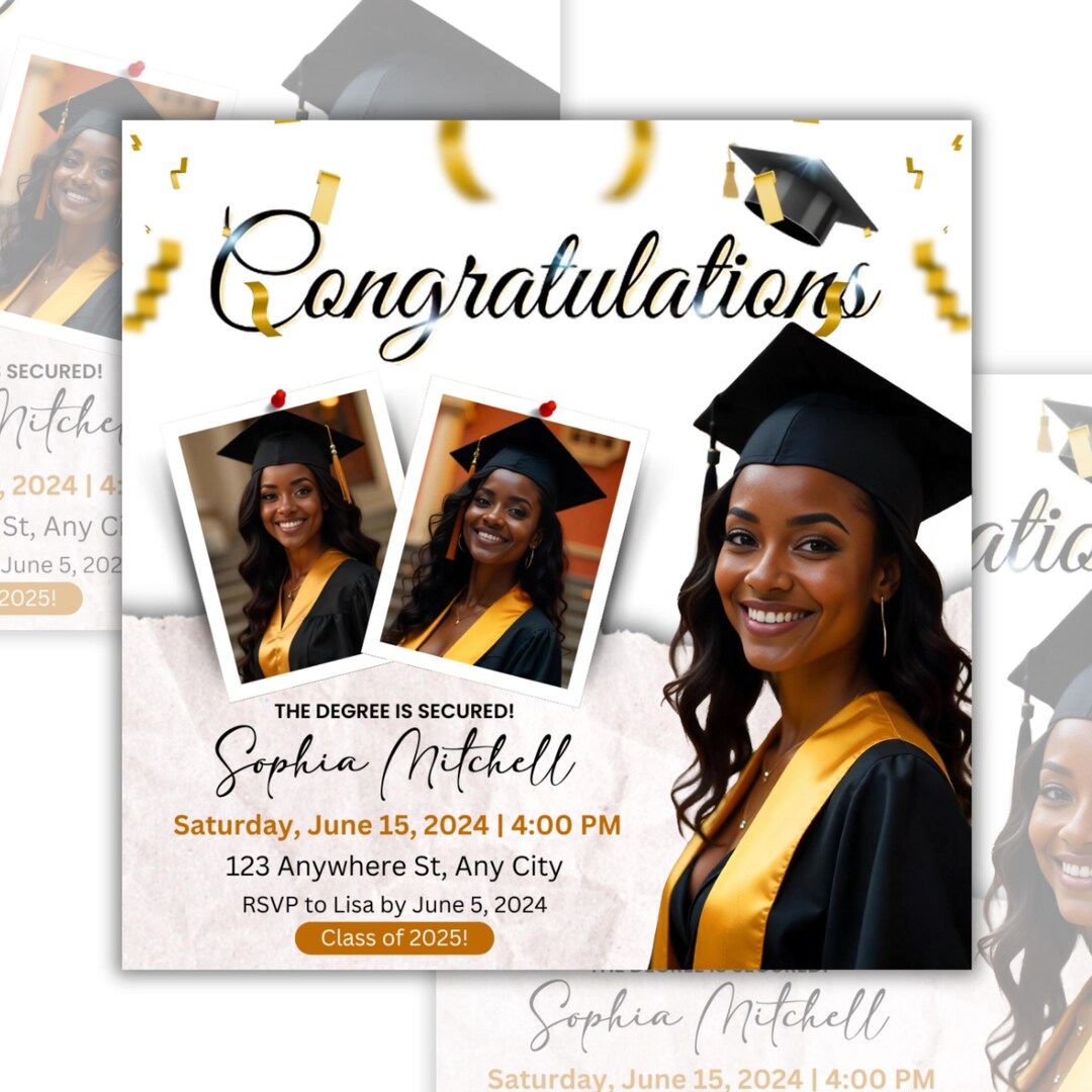 Class of 2025 Graduation Flyer, Canva Graduation Invite, DIY Grad ...