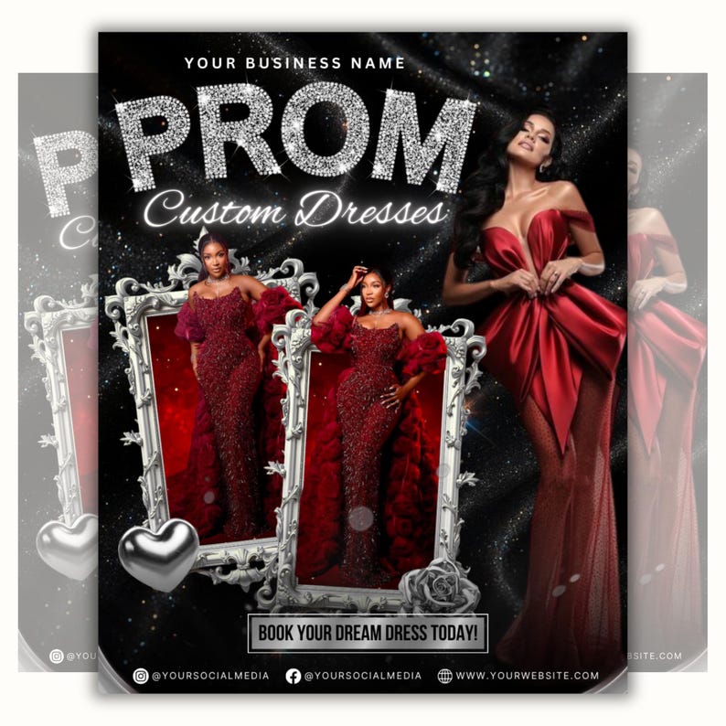 Elegant Prom Dress Flyer Template, Dress Flyer for Prom Send Off ...