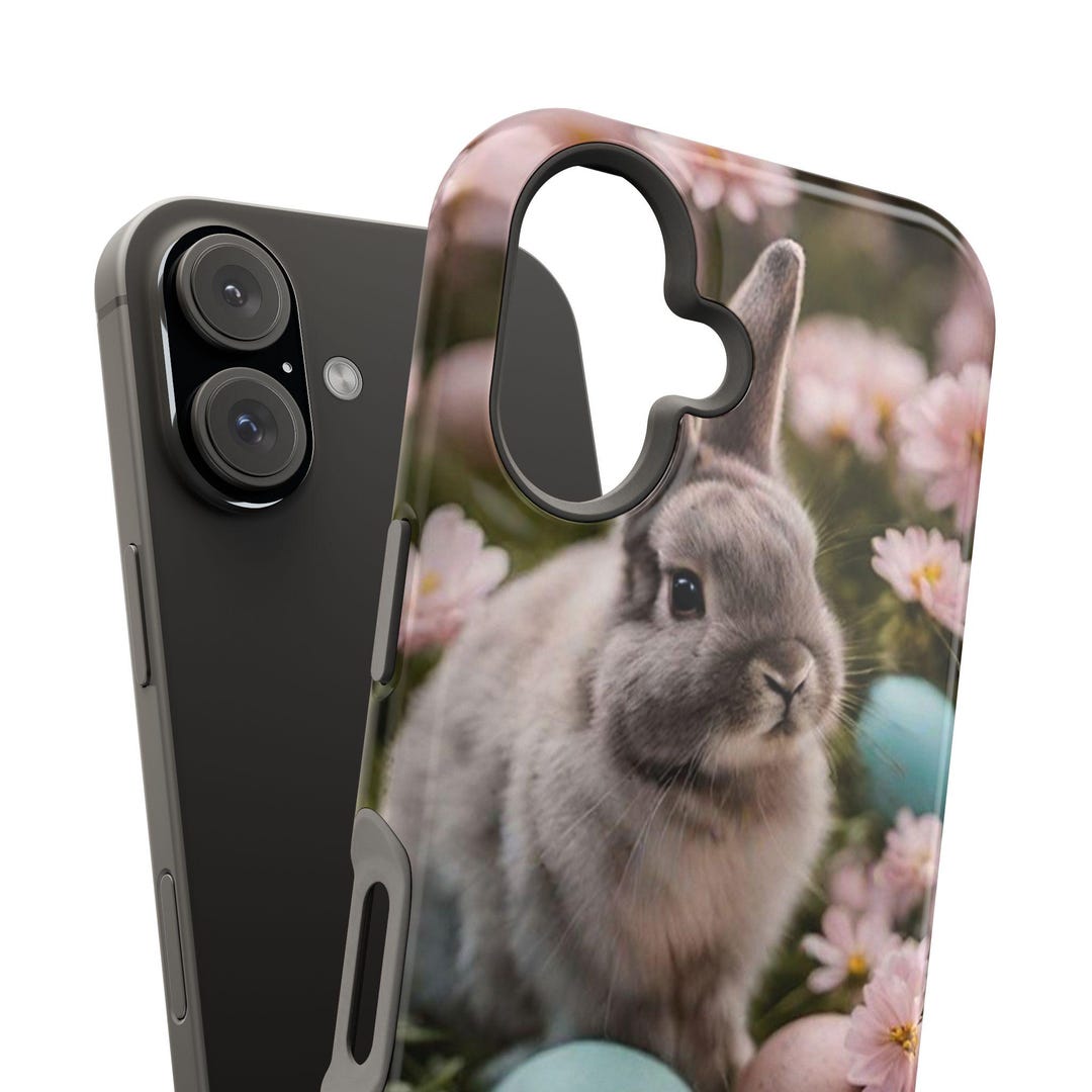 Magnetic Tough Bunny and Easter Egg Phone Case for iPhone 16, 15 Pro ...