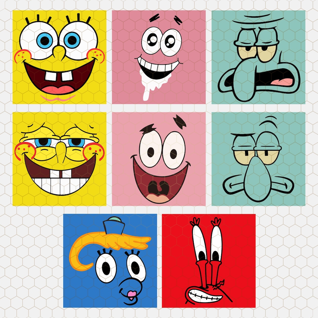 Spongebob Face Svg, Spongebob Birthday Svg, Spongebob Silhouette Cut ...