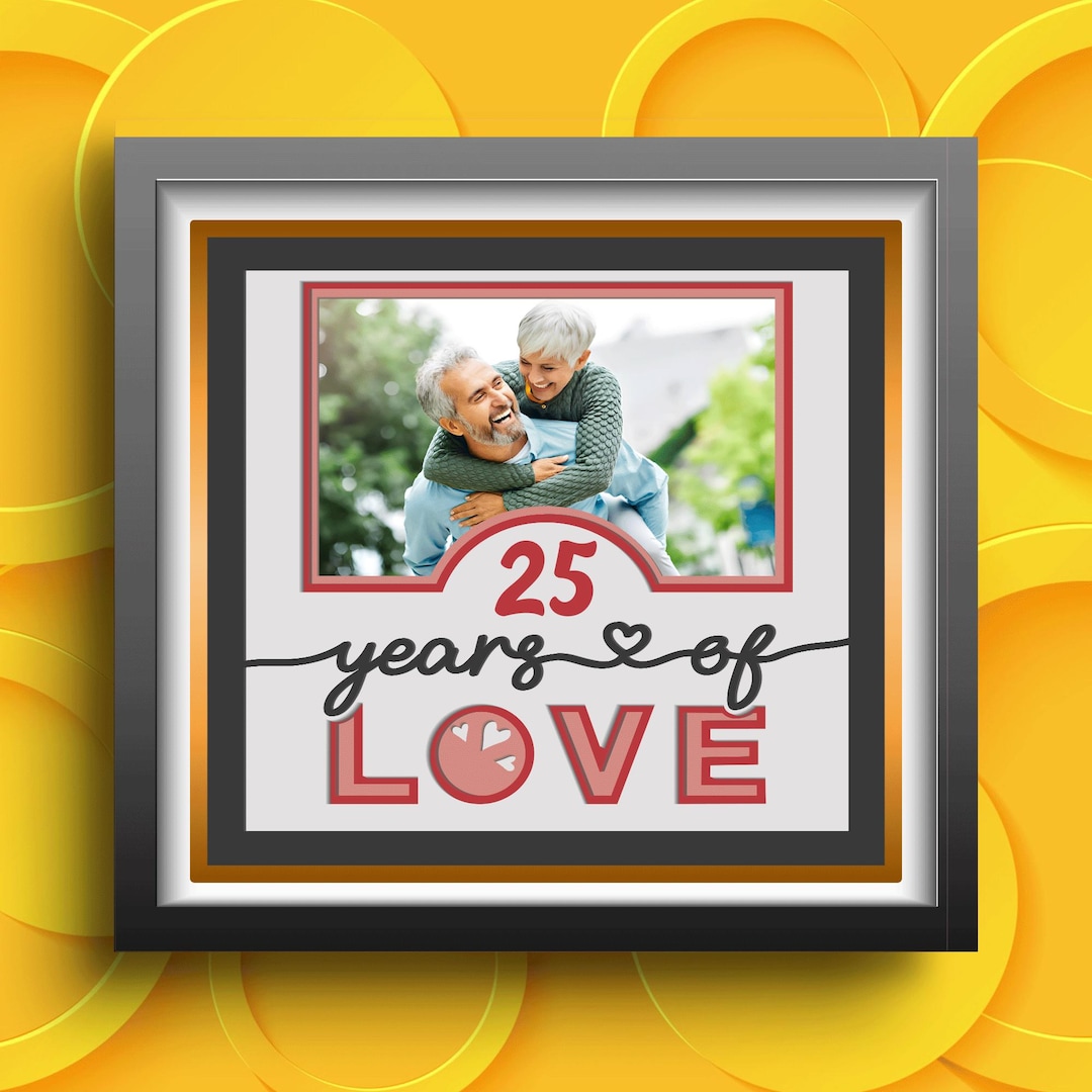 Anniversary Shadow Box SVG Files for Cricut Projects, Photo Frame SVG ...
