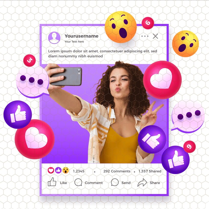 Instagram Template Selfie Frame Svg, Youtuber Svg, Influencer Svg Png ...
