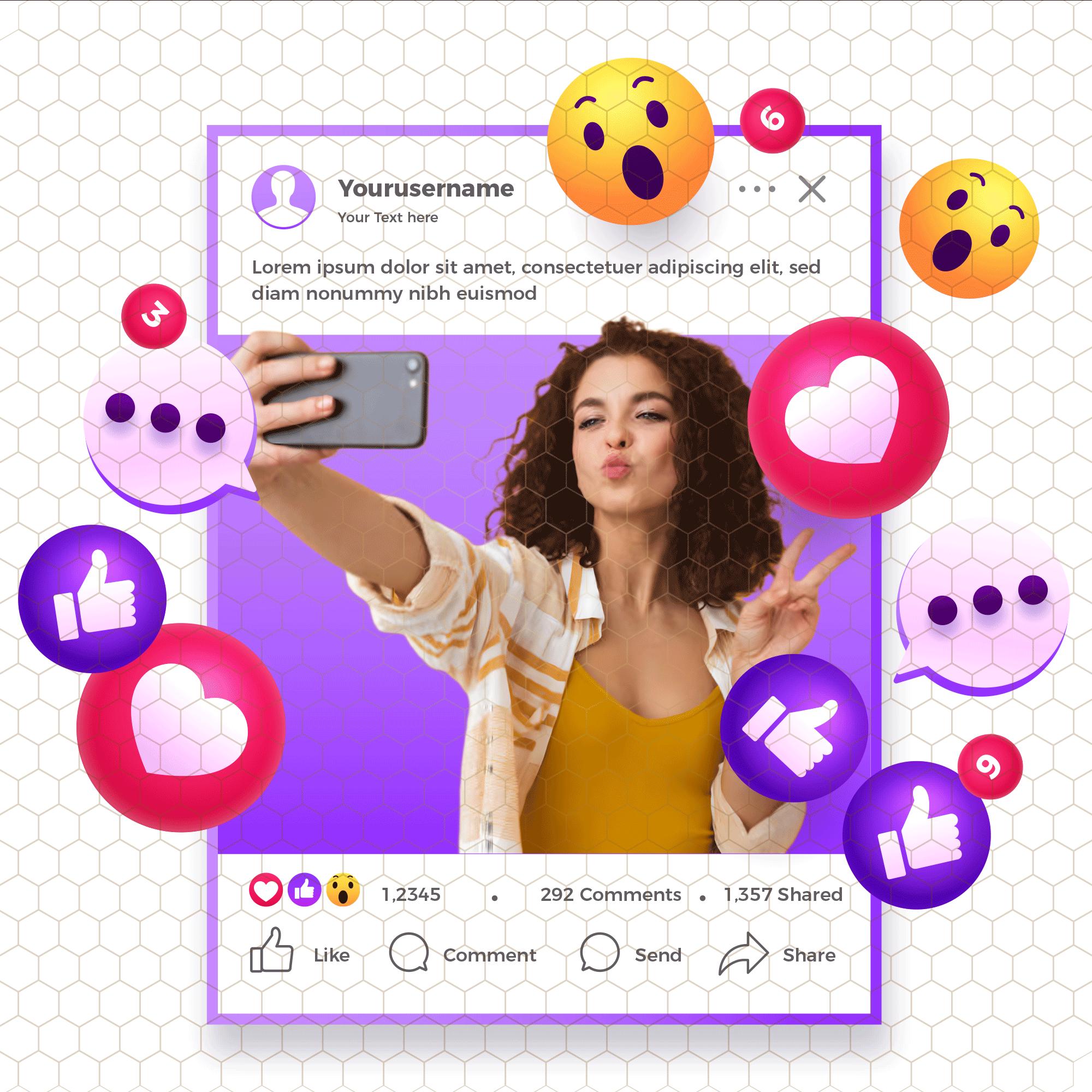 Instagram Template Selfie Frame Svg, Youtuber Svg, Influencer Svg Png ...