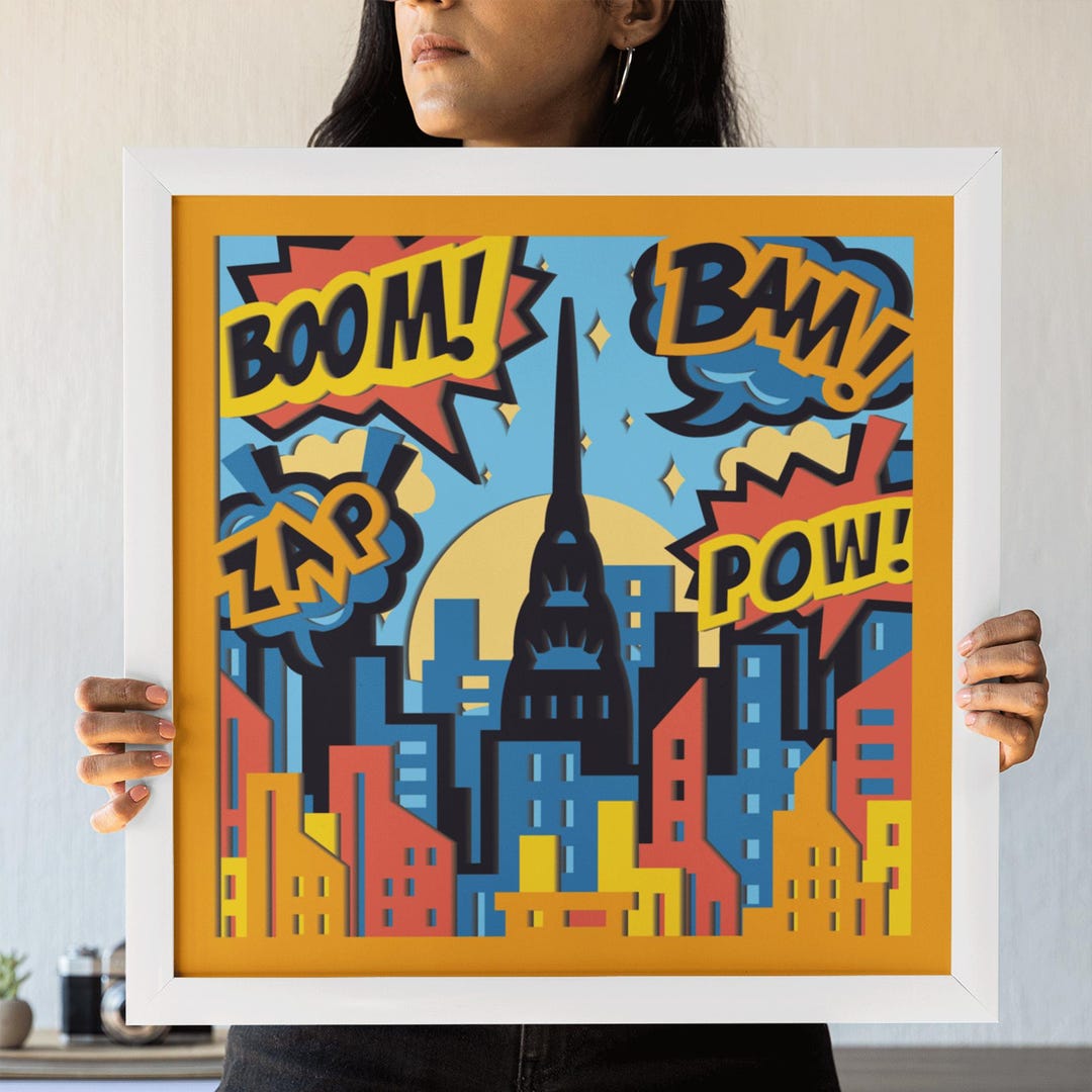 3D Superhero Shadow Box Svg, Layered Papercut, Files for Cricut and ...