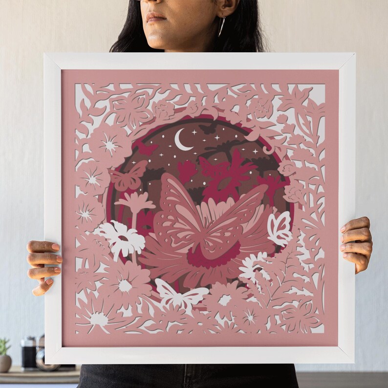 3D Butterfly Shadow Box, Animal Shadow Box SVG, Monarch Papercut, Animals SVG, Files for Cricut ...