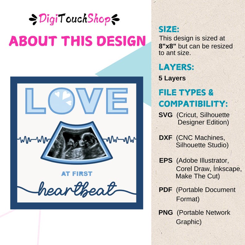 Baby Ultrasound Shadow Box SVG File for Cricut Projects, Ultrasound ...