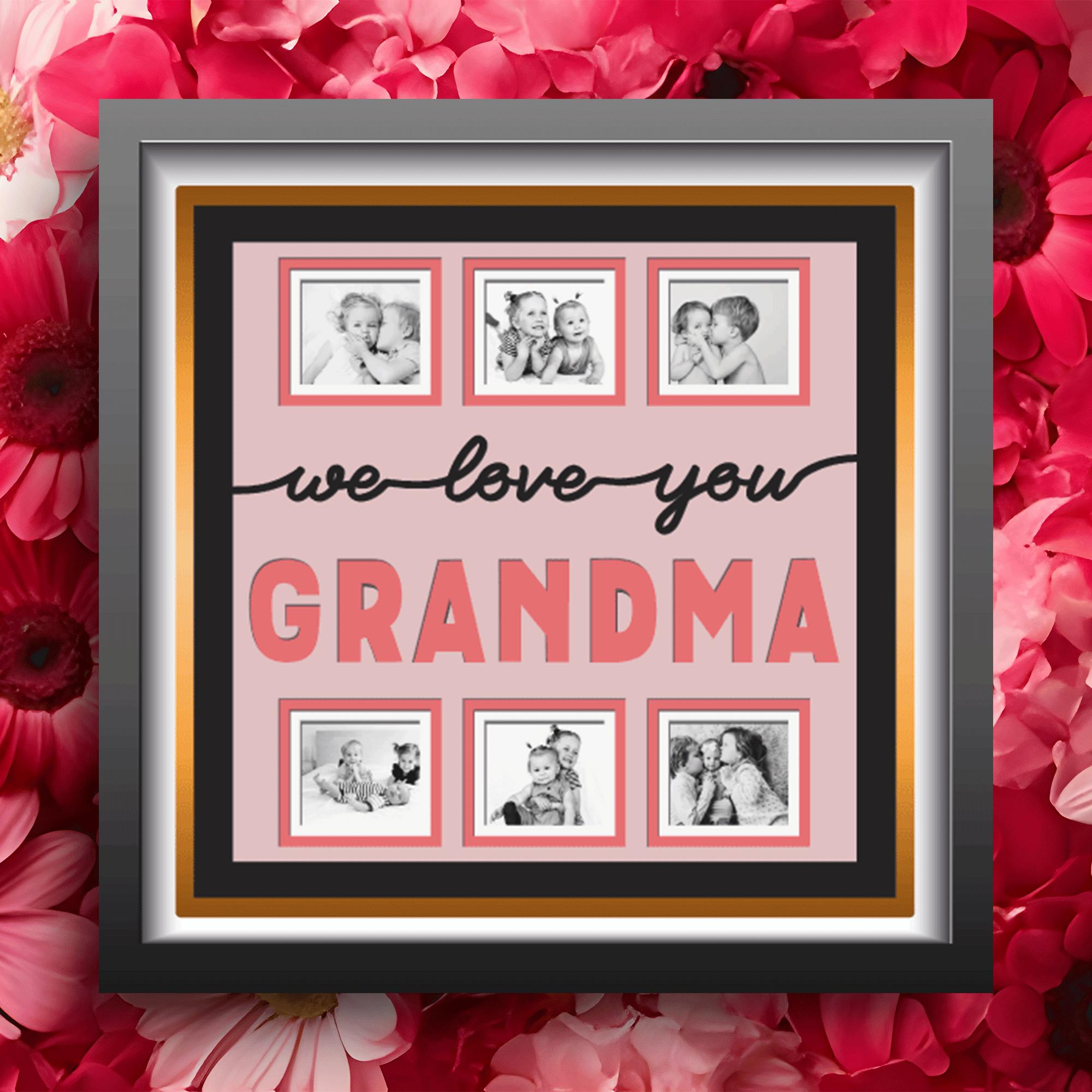 3D Grandma Shadow Box Svg With Photos, Multi Photo Frame Mothers Day ...