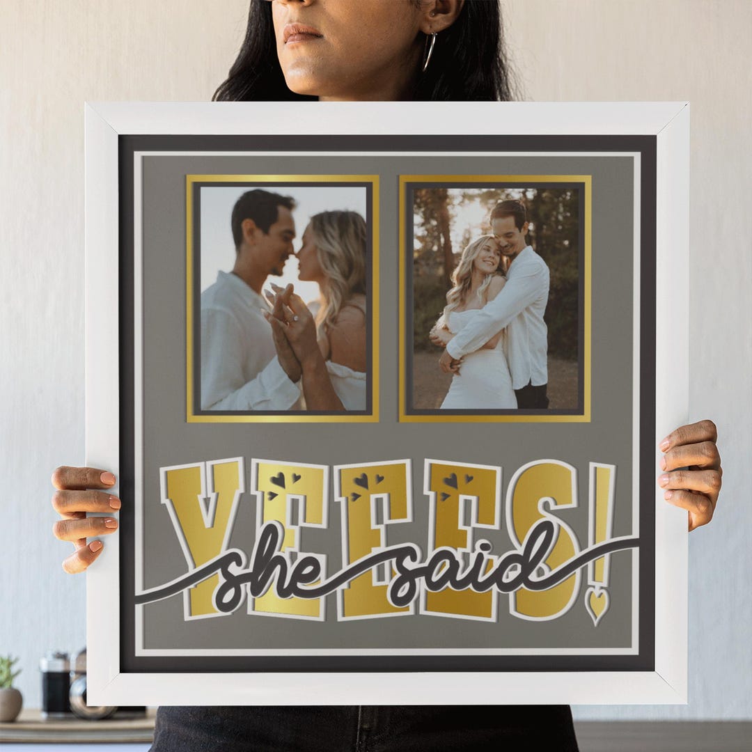 Engagement Shadow Box Svg Files for Cricut Projects, Photo Frame Svg ...