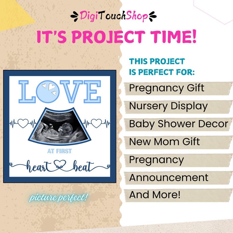 Baby Ultrasound Shadow Box SVG File for Cricut Projects, Ultrasound ...