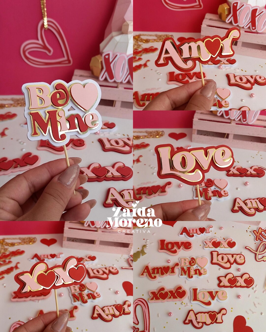 Cake toppers San Valentín/colección toppers genéricos día del amor y la ...