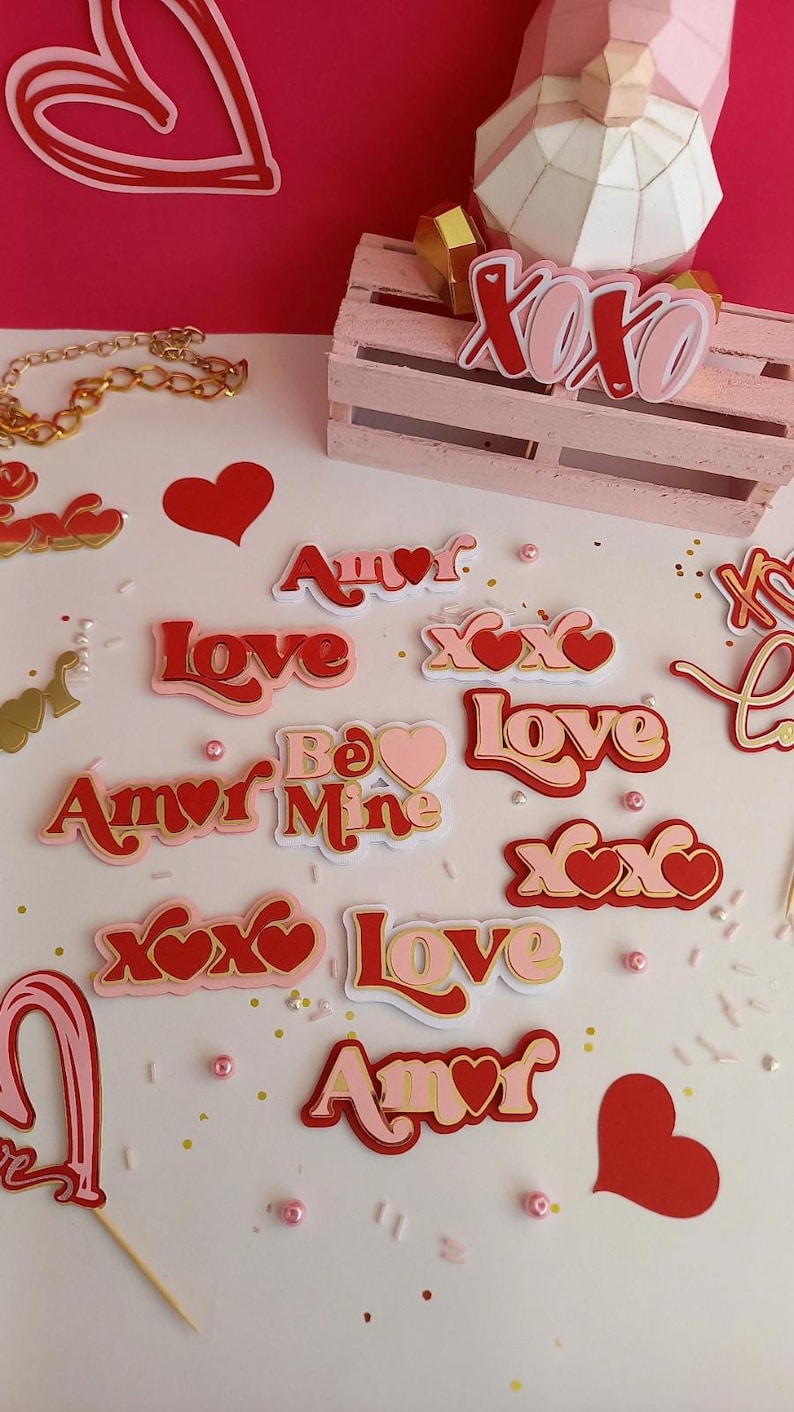 Cake toppers San Valentín/colección toppers genéricos día del amor y la ...