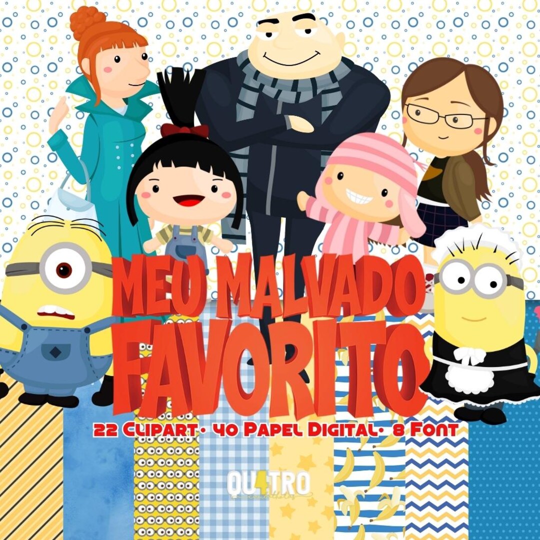 Despicable Me Digital Kit – Cliparts, Digital Papers and Fonts - Etsy