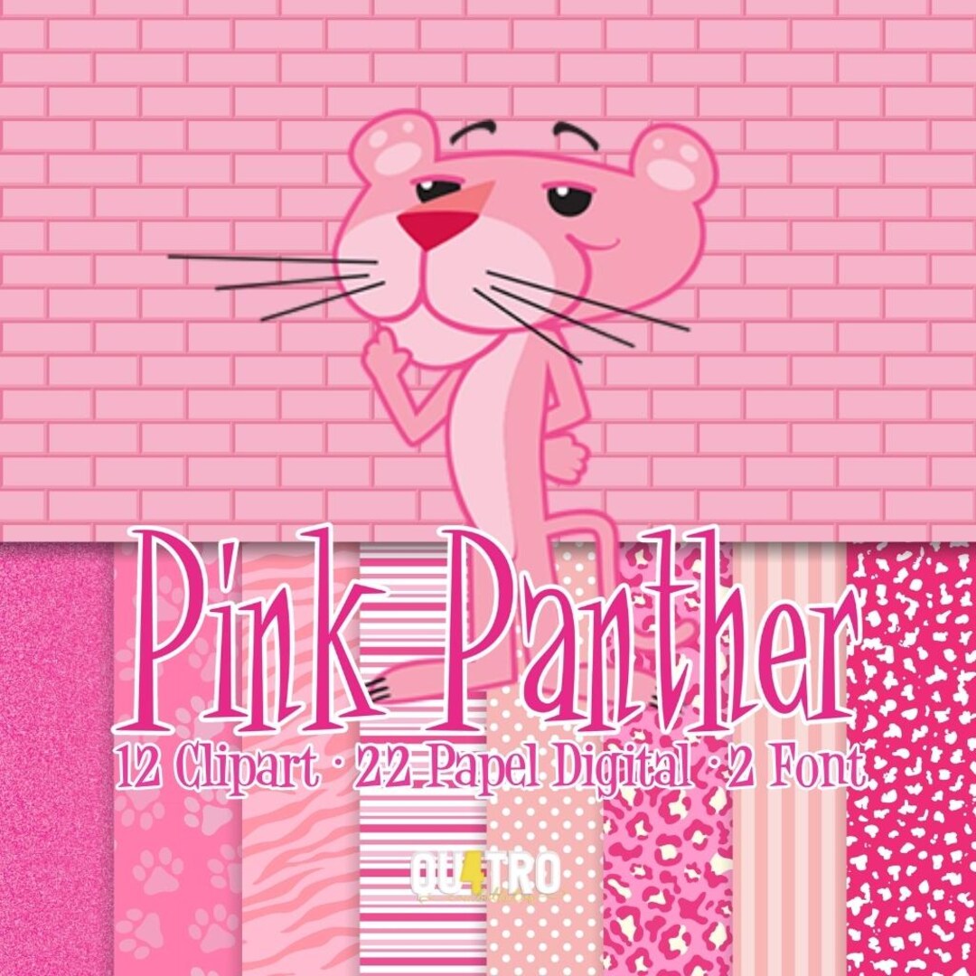 The Pink Panther Digital Kit – Cliparts, Digital Papers and Fonts - Etsy