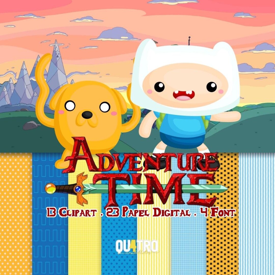 Adventure Time Digital Kit – Cliparts, Digital Papers and Fonts - Etsy