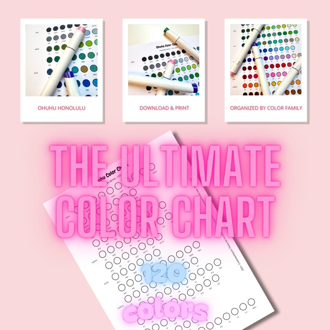 Ohuhu Honolulu Color Swatch Chart 120 Colors - Etsy