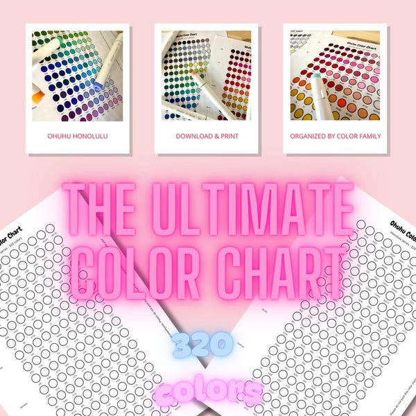 Ohuhu Color Chart 320 - Etsy