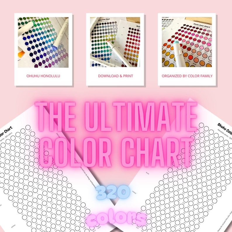 Ohuhu Honolulu Color Swatch Chart 320 Colors - Etsy