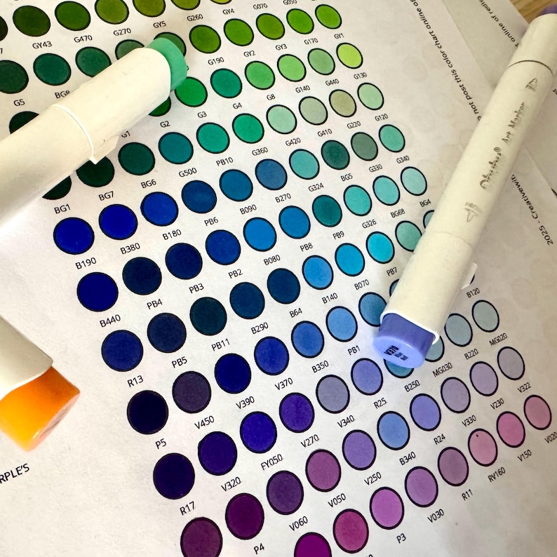 Ohuhu Honolulu Color Swatch Chart 320 Colors - Etsy